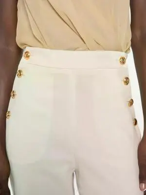 Max Mara Button-embellished Wide-leg Trousers - Neutrals
