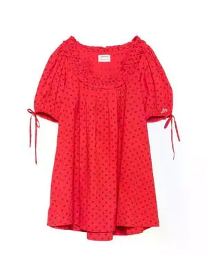 DAMSON MADDER Jemima Cherry-print Mini Dress - Red