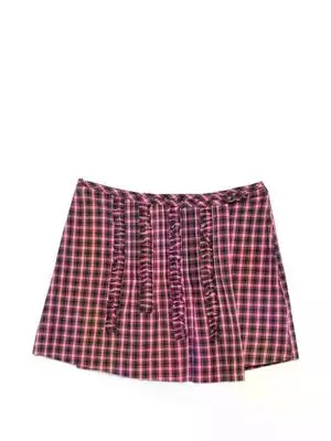 DAMSON MADDER Glinda Ruffled Checked Mini Skirt