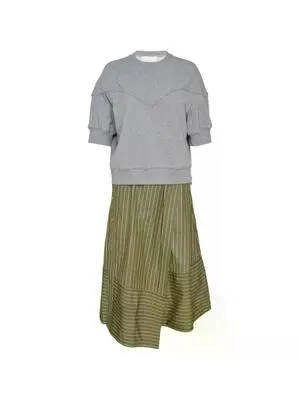 3.1 Phillip Lim Striped Print Layered Effect Asymmetric Dress