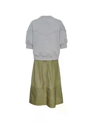 3.1 Phillip Lim Striped Print Layered Effect Asymmetric Dress