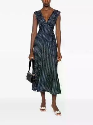 DÔEN Tahlia Polka-dot Midi Dress - Blue