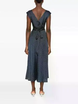 DÔEN Tahlia Polka-dot Midi Dress - Blue