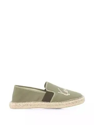 Kenzo Logo-embroidered Canvas Espadrilles - Green
