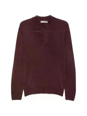 Canali Wool Polo Shirt - Red