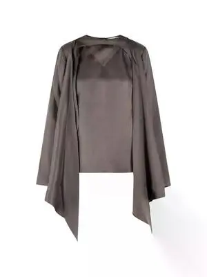 Loulou De Saison Gala Scarf-insert Blouse - Brown