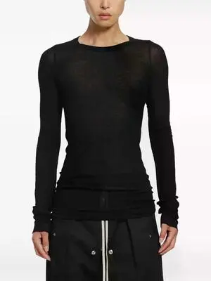 Rick Owens Tower Ribbed-knit Long-sleeve T-shirt