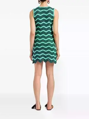 La DoubleJ Wavy Crochet-knit Mini Dress