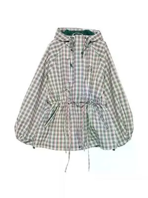 DAMSON MADDER Checked Drawstring Raincoat - Neutrals