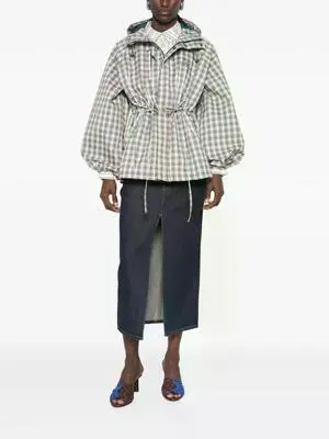 DAMSON MADDER Checked Drawstring Raincoat