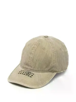 MAISON MARGIELA Logo Embroidered Distressed Baseball Cap - Green