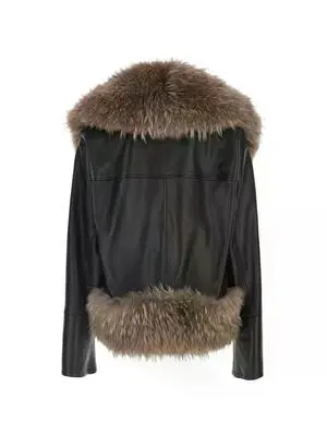 BLANCHA Shearling-trim Leather Jacket