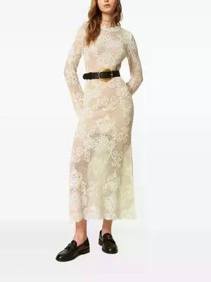 TWINSET Lace-knit Midi Dress - Neutrals