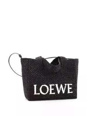 Loewe Paula's Ibiza Logo Convertible Raffia Mini Tote Bag