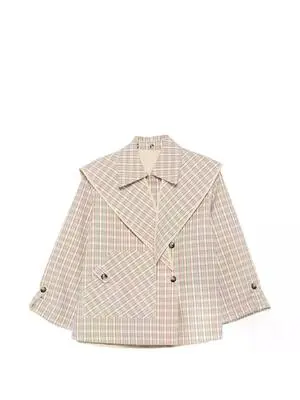 DAMSON MADDER Jerry Reversible Checked Jacket - Neutrals