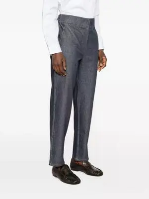 Max Mara Elasticated-waistband Logo-patch Trousers