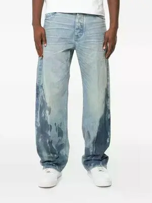 PURPLE BRAND Faded Bleach-effect Jeans - Blue