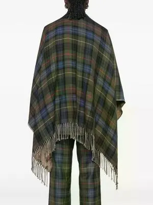 Etro Tartan Fringed Poncho