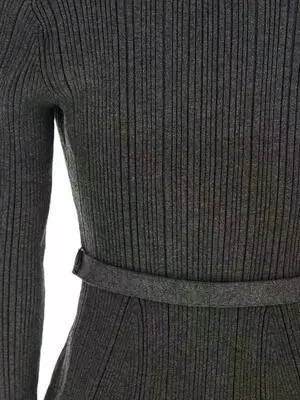SELF-PORTRAIT Belted Ribbed-knit Cardigan