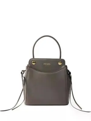 Prada Carry Mini Leather Handbag - Grey