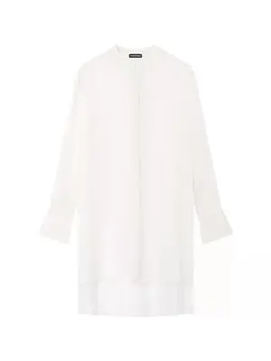 Emporio Armani Band Collar Chiffon Shirt - White