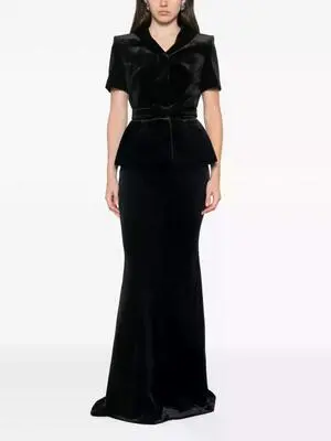 ADAMARIS V-neck Buttoned Maxi Skirt Set