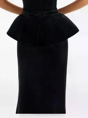 ADAMARIS V-neck Buttoned Maxi Skirt Set - Black