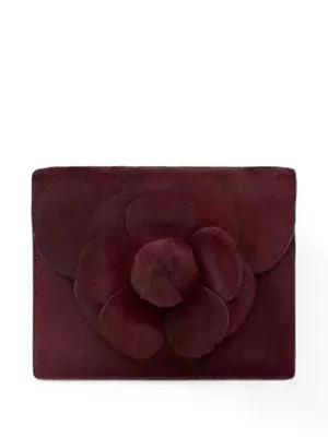 Oscar De La Renta Mini Tro Floral-appliqué Clutch Bag - Red