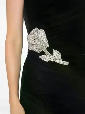 ADAMARIS Crystal-embellished Strapless Velvet Mini Dress