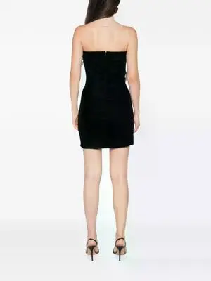 ADAMARIS Crystal-embellished Strapless Velvet Mini Dress