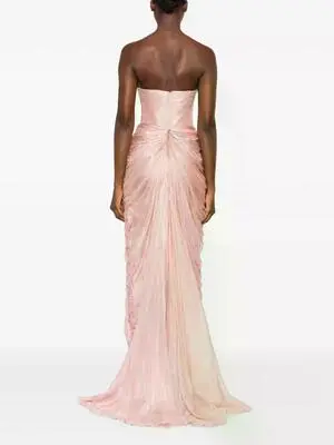 IRIS SERBAN Ruched Strapless Maxi Dress