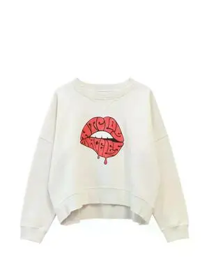 HTC LOS ANGELES Lip-print Studded Sweatshirt - White