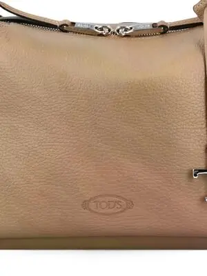 TOD'S Timeless Pebbled Leather Tote Bag - Neutrals