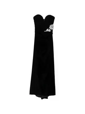 ADAMARIS Crystal-embellished Strapless Maxi Dress - Black