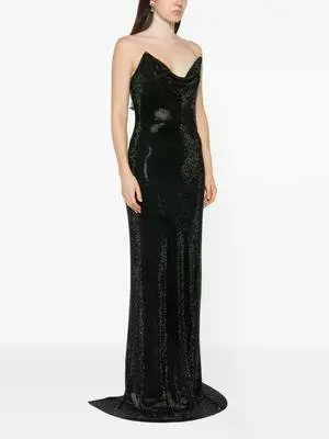 ADAMARIS Strapless Draped-neckline Maxi Dress