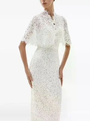 ADAMARIS Sequin-embroidered Lace Cropped Jacket