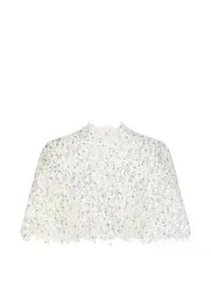 ADAMARIS Sequin-embroidered Lace Cropped Jacket