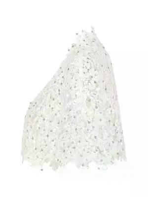ADAMARIS Sequin-embroidered Lace Cropped Jacket