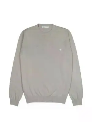 BROOKSFIELD Embroidered Crew Neck Sweater - Green