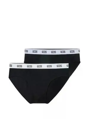 Gcds Logo-waistband Briefs - Black