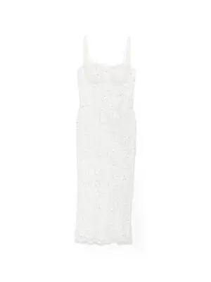 ADAMARIS Sequin-embroidered Lace-trimmed Midi Dress