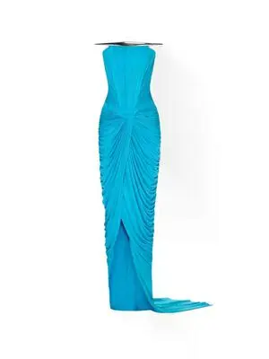 CHATS BY C.DAM Draped Maxi Dress With Silver-tone Hardware