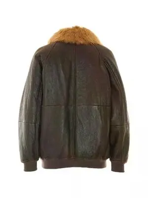 Brunello Cucinelli Shearling-collar Leather Jacket - Brown