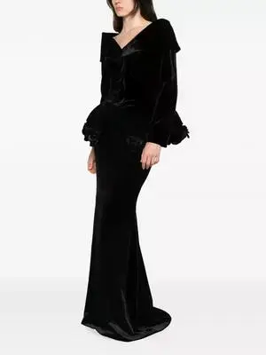 ADAMARIS Floral-appliqué Maxi Skirt And Top Set
