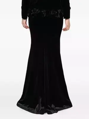 ADAMARIS Floral-appliqué Maxi Skirt And Top Set