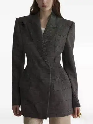 MUGLER Ink And Taupe Check Stockman Jacket