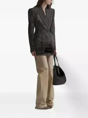 MUGLER Ink And Taupe Check Stockman Jacket