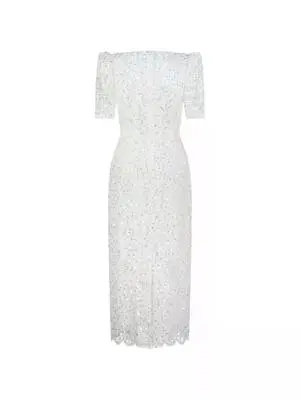 ADAMARIS Sequin-embroidered Lace Midi Dress