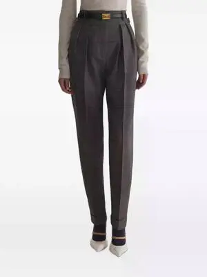MUGLER Houndstooth Check Tailored Trousers - Grey