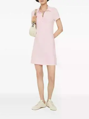Burberry Embroidered Knight Stamp Polo Shirt Dress - Pink